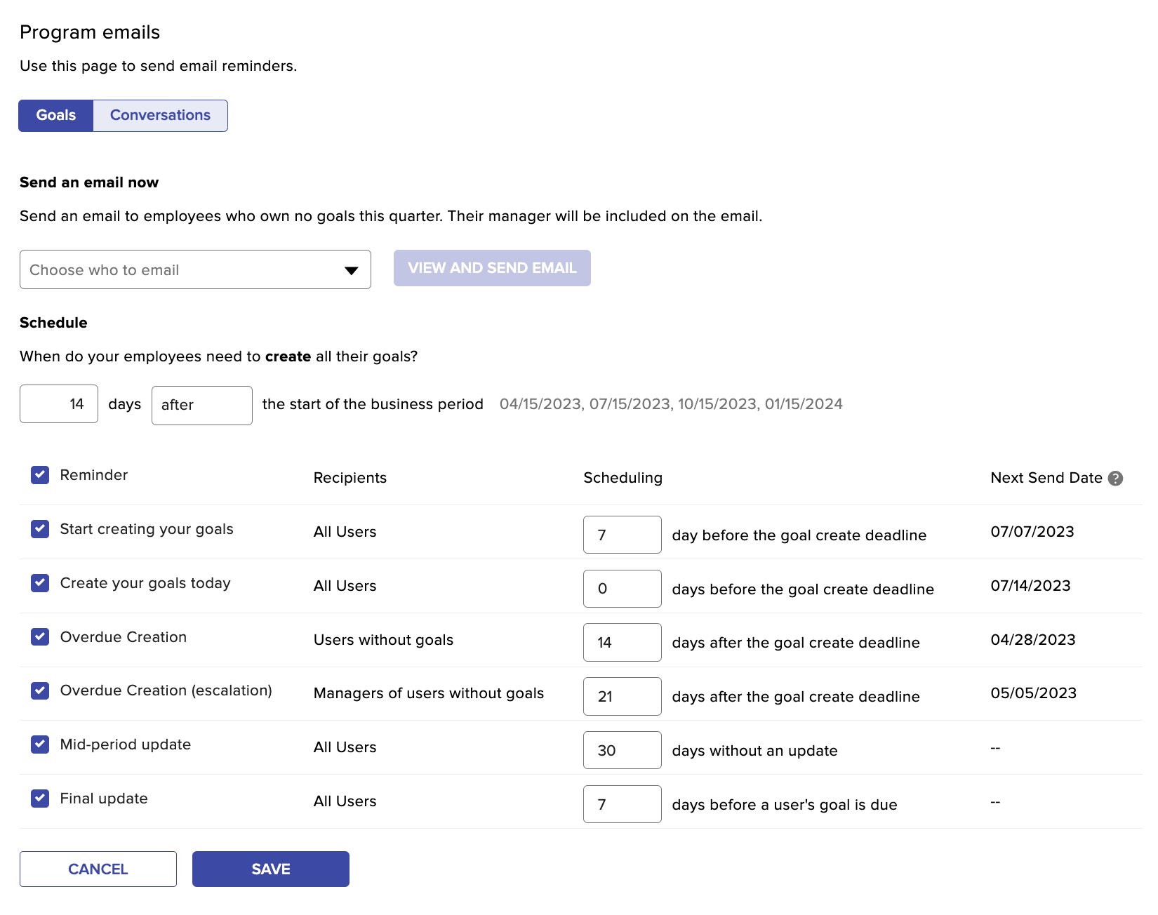 Program Management: Program Emails – Betterworks