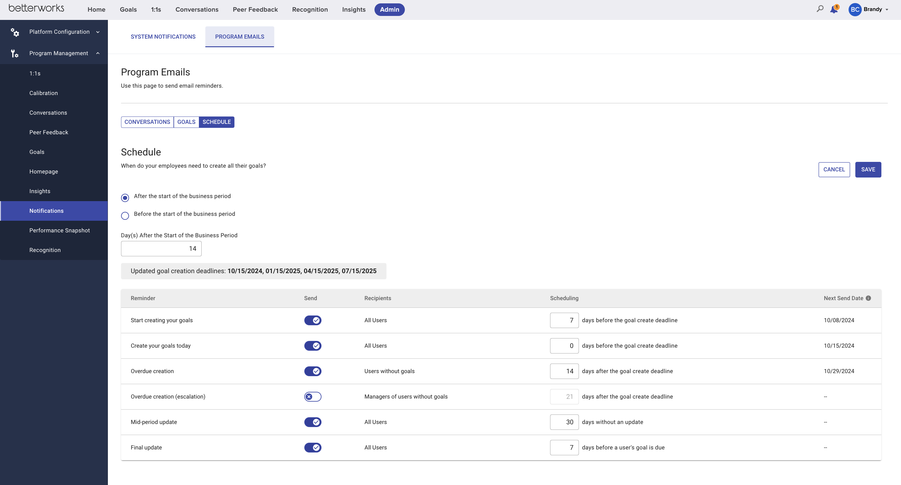 Program Emails (NextGen) – Betterworks