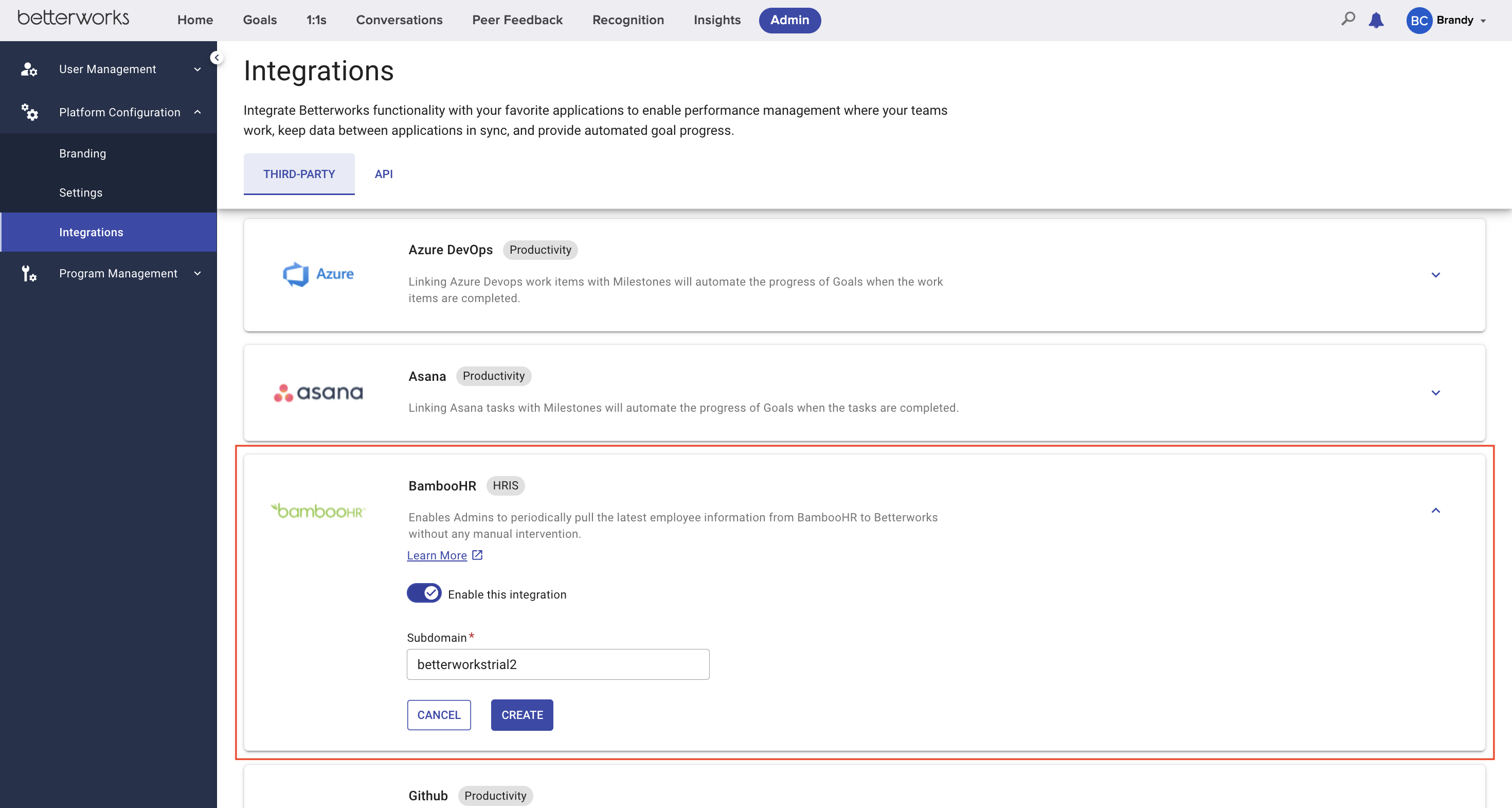 BambooHR Integration (NextGen) – Betterworks