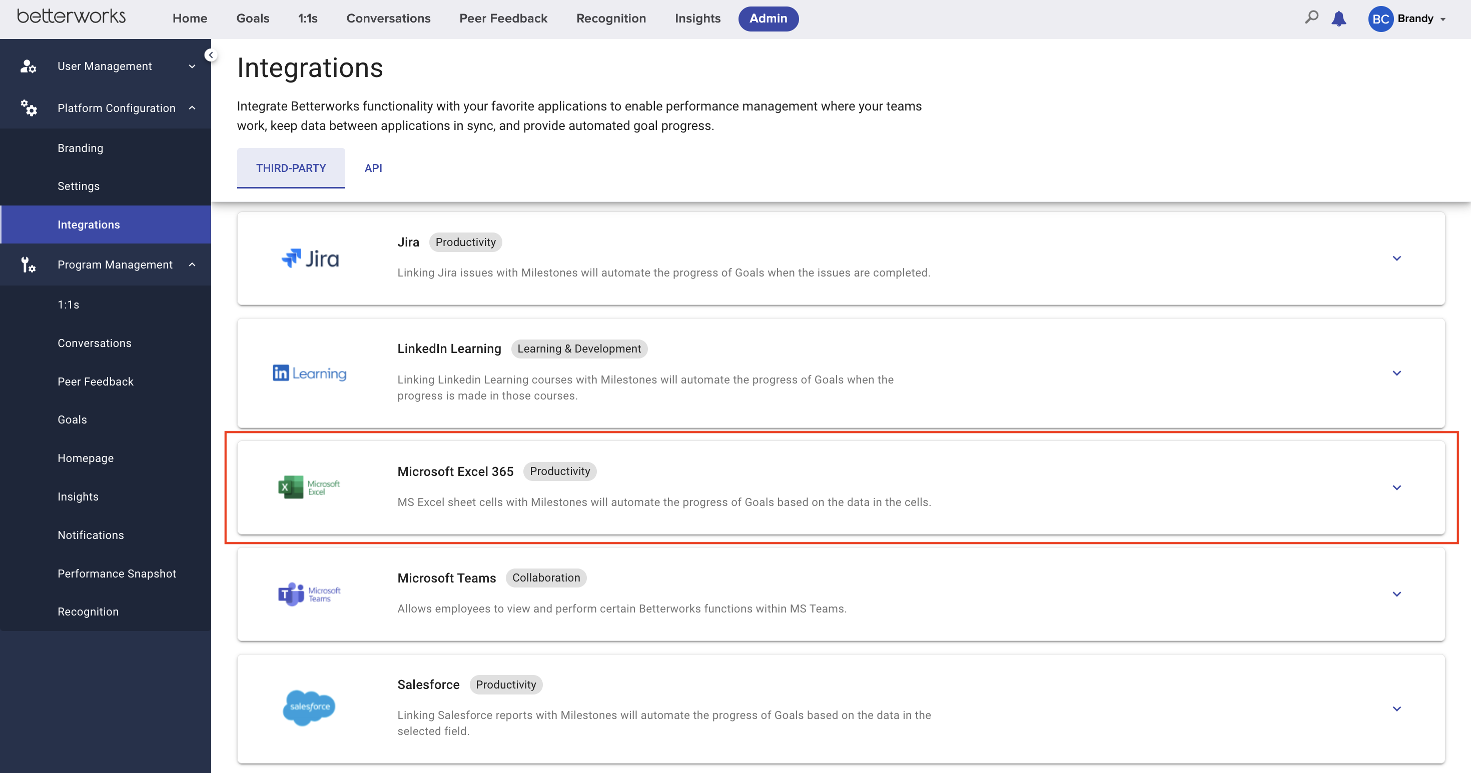 Microsoft Excel 365 Integration (NextGen) – Betterworks