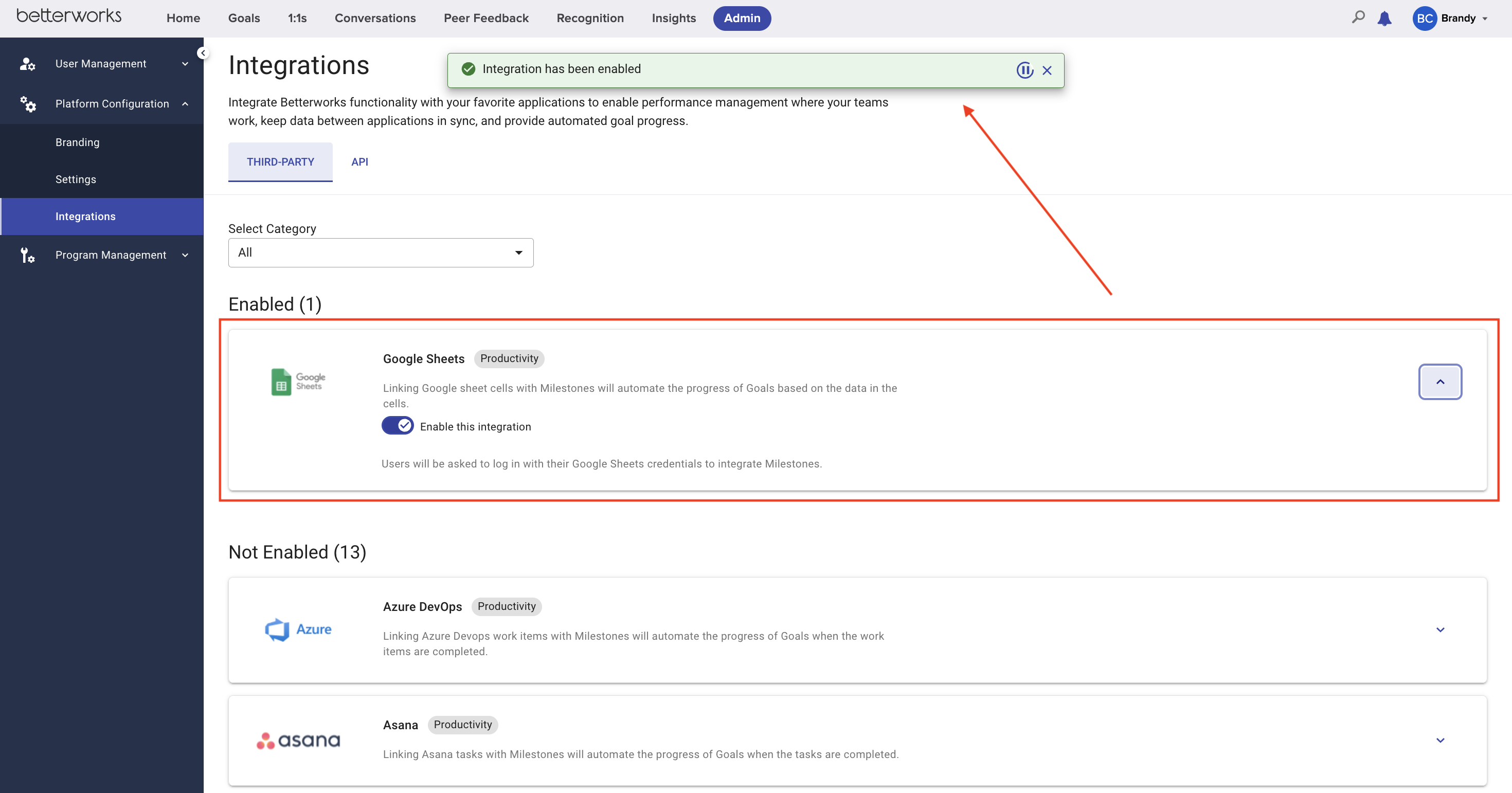 Google Sheets Integration (NextGen) – Betterworks