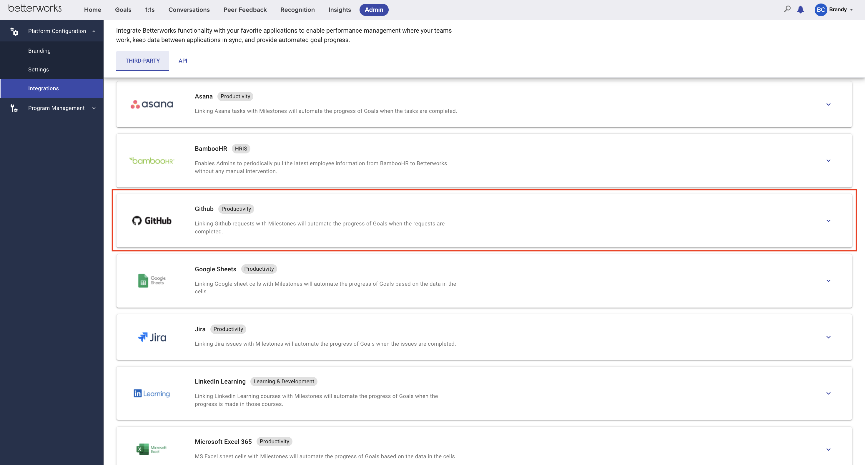 GitHub Integration (NextGen) – Betterworks