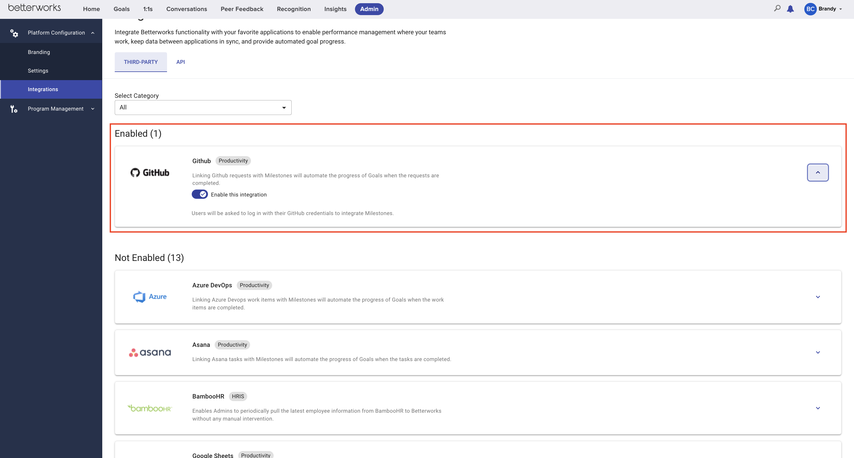 GitHub Integration (NextGen) – Betterworks